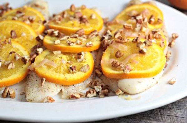 Pan Fried Fish with Oranges and Pecans - Mindy's Cooking Obsession