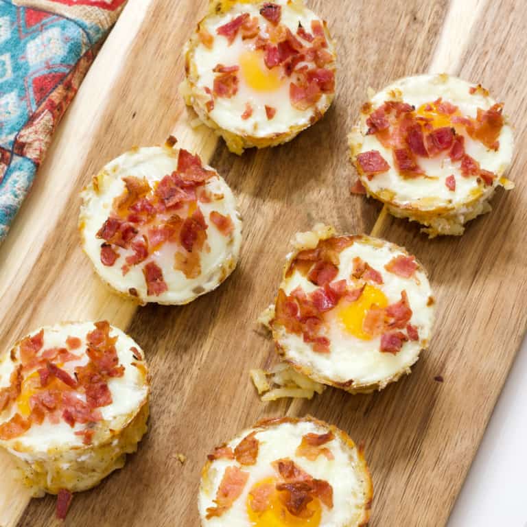 Eggs In Hash Brown Nests With Bacon Mindys Cooking Obsession