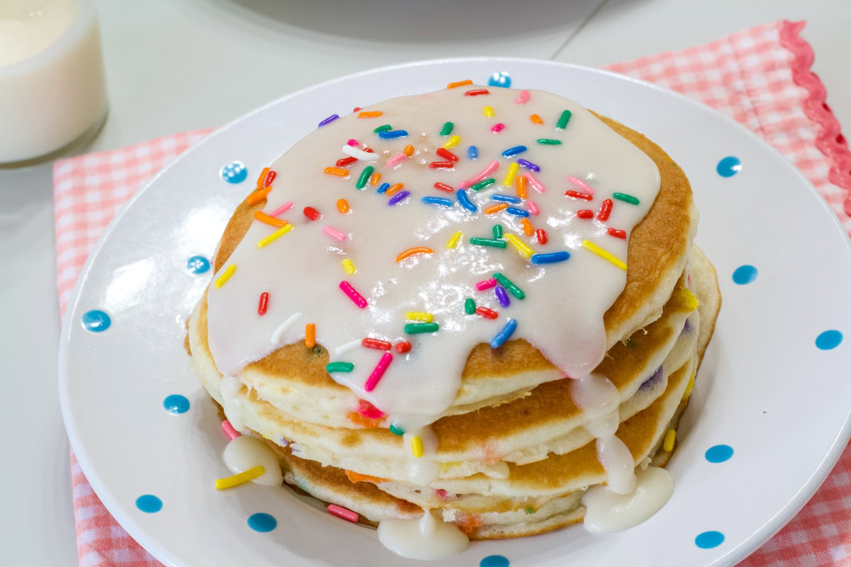 Funfetti Pancakes with Cake Mix - Mindy's Cooking Obsession