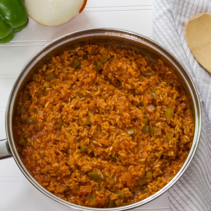 Healthy Spanish Brown Rice - Mindy's Cooking Obsession