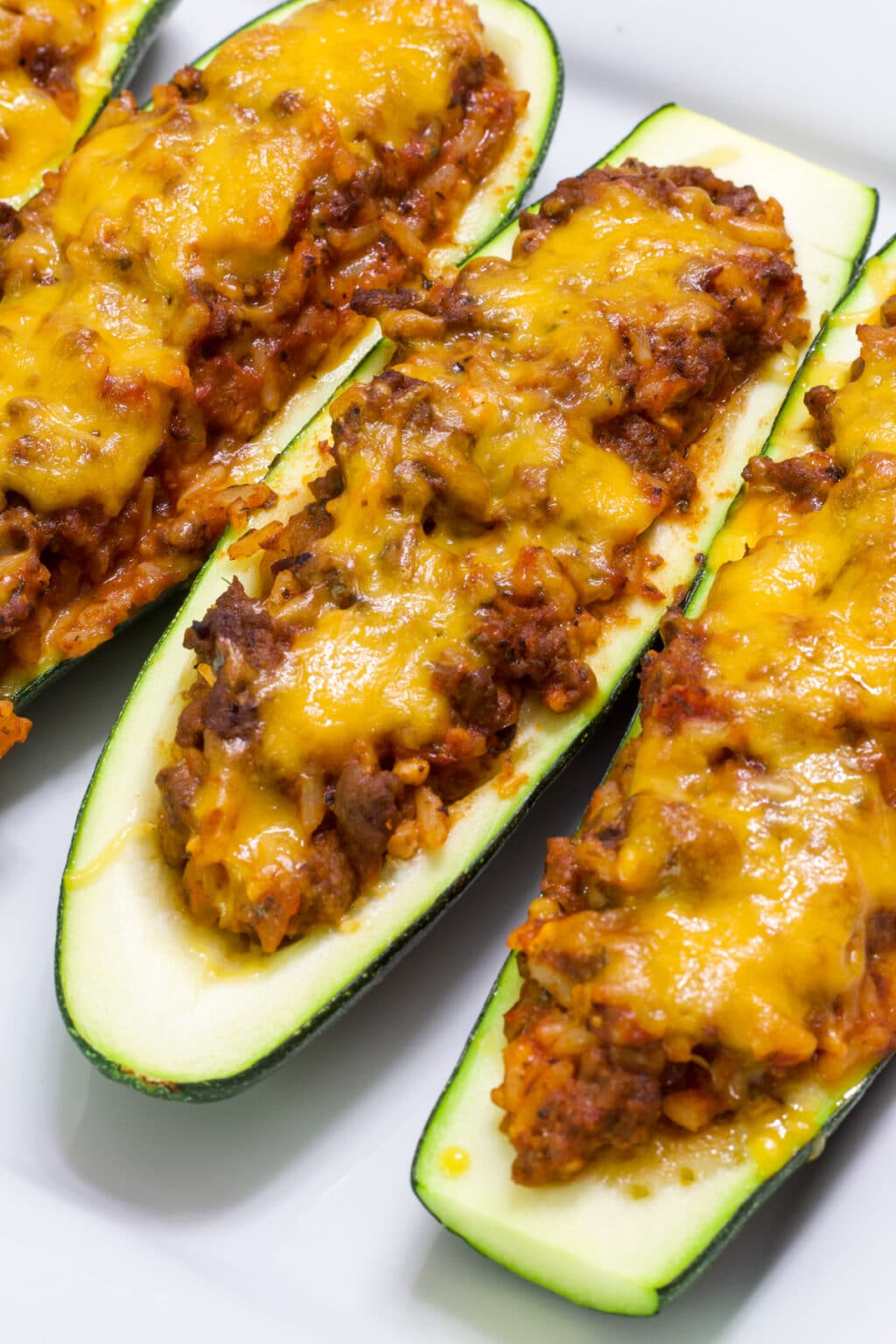Beef and Rice Stuffed Zucchini - Mindy's Cooking Obsession