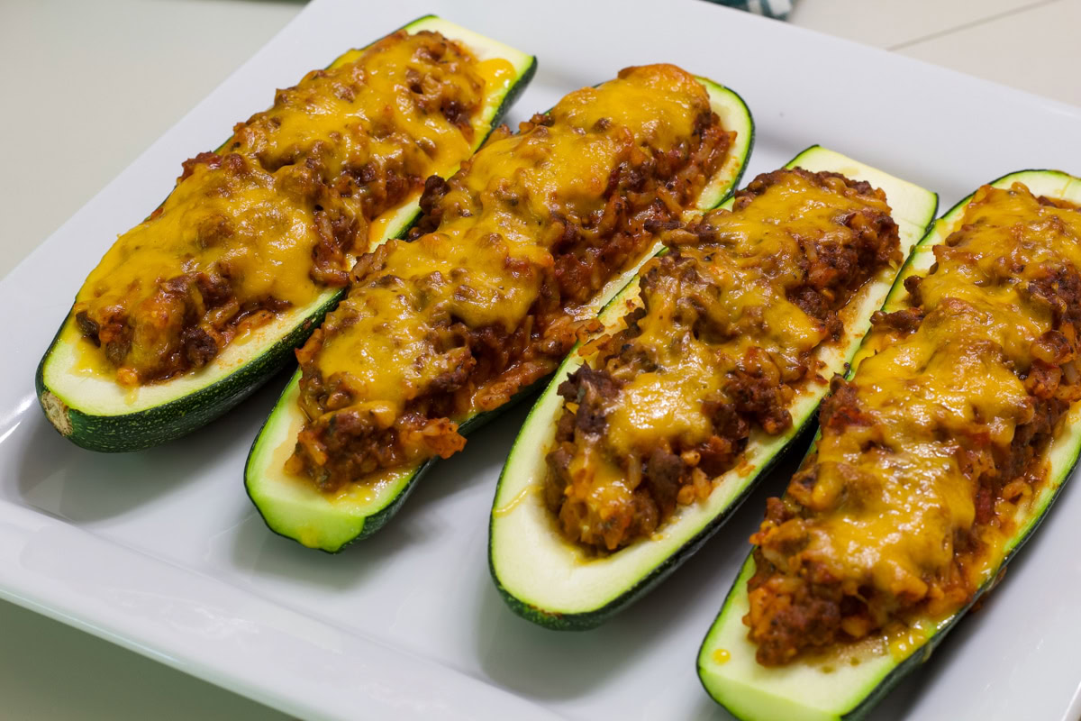 Beef and Rice Stuffed Zucchini - Mindy's Cooking Obsession