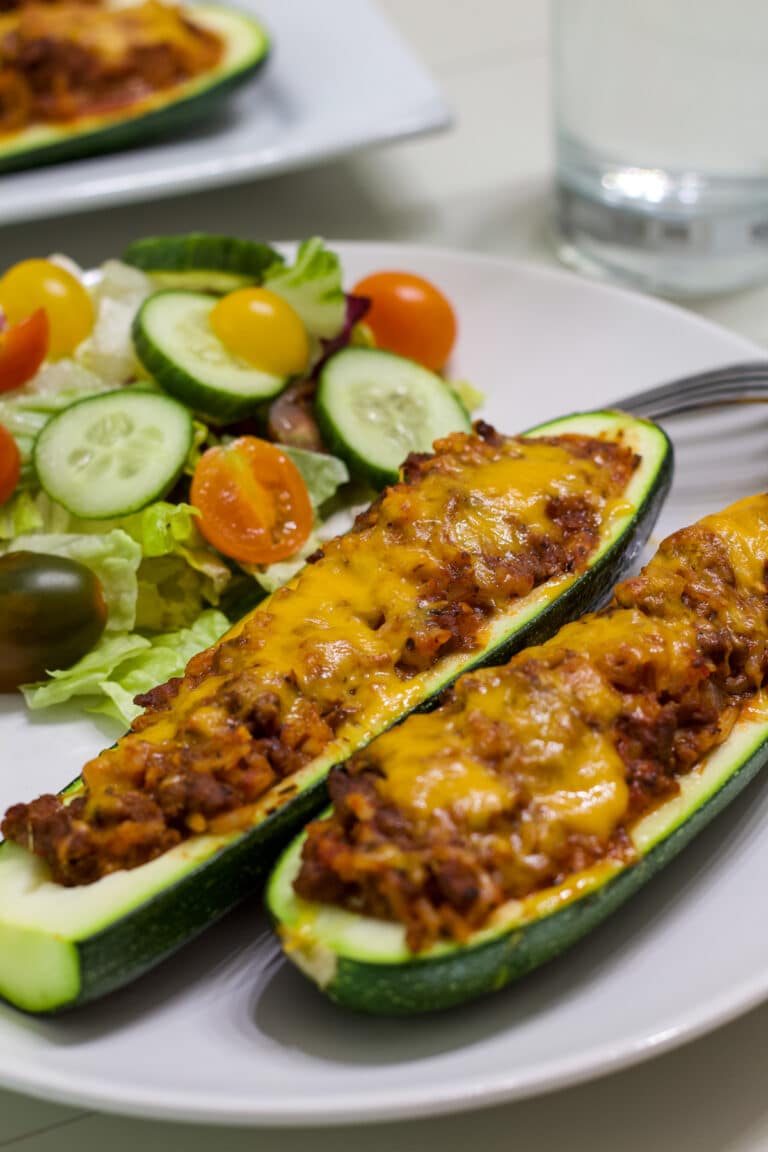 Beef and Rice Stuffed Zucchini - Mindy's Cooking Obsession