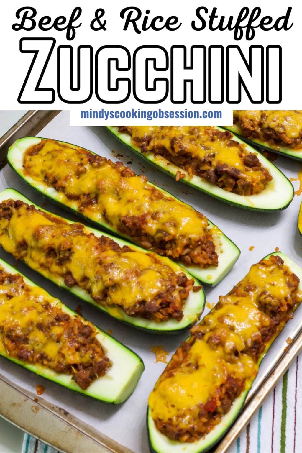 Beef and Rice Stuffed Zucchini - Mindy's Cooking Obsession