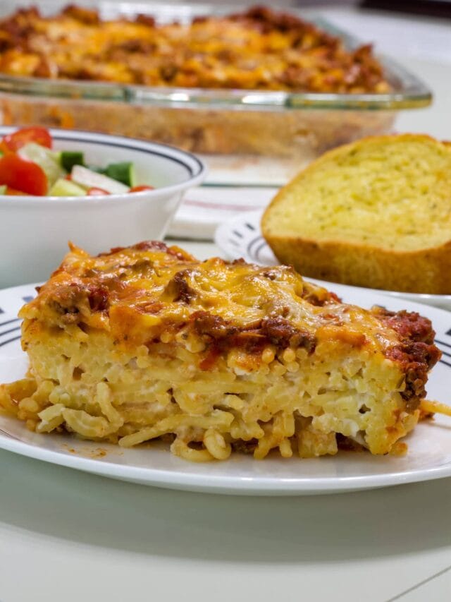 Baked Cream Cheese Spaghetti Casserole Recipe Story - Mindy's Cooking ...