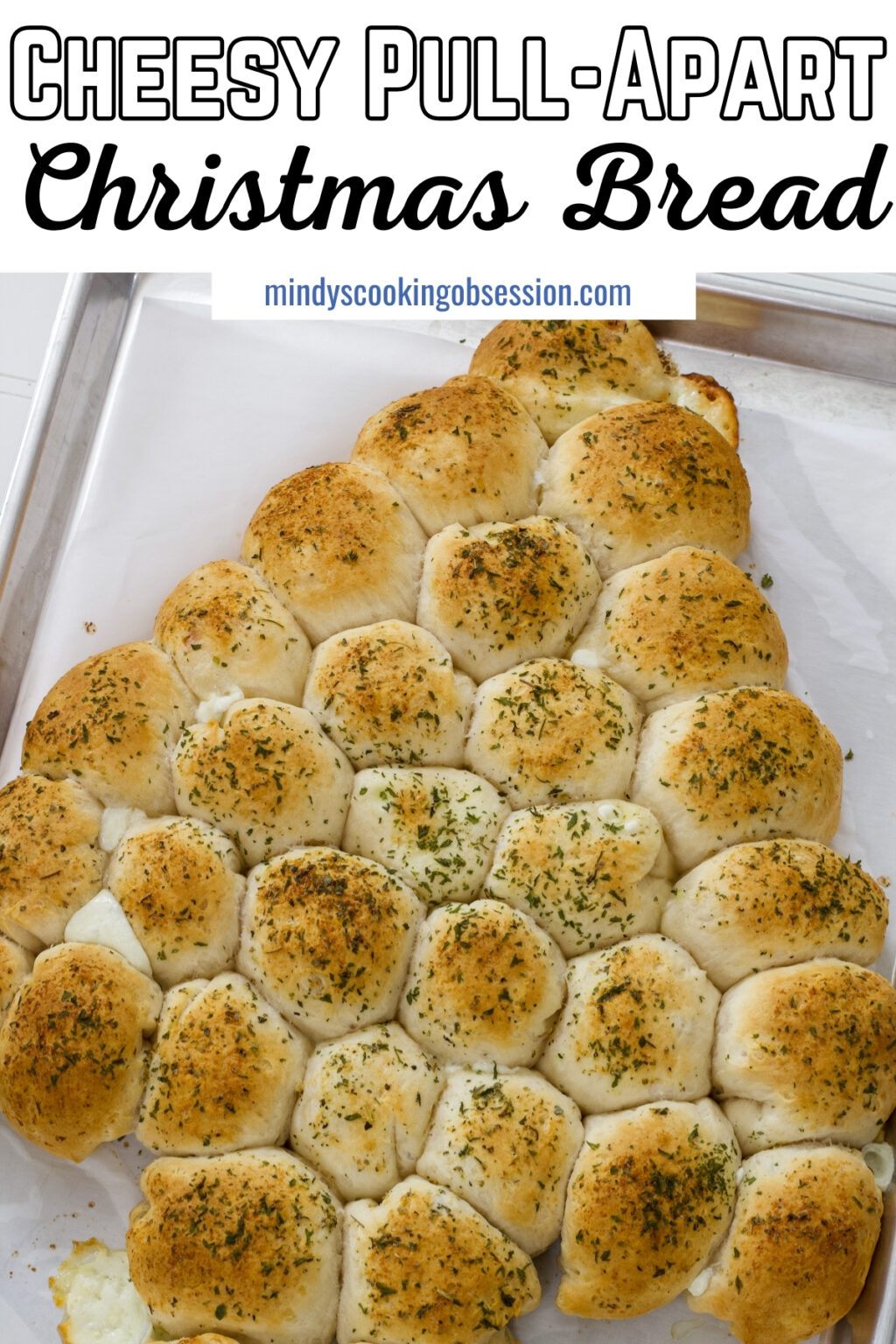 Cheesy Pull-Apart Christmas Tree Bread - Mindy's Cooking Obsession