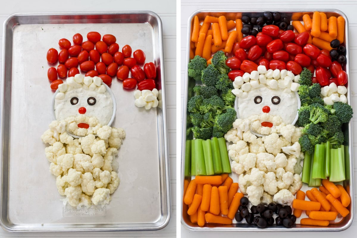 Santa Claus Veggie Tray - Mindy's Cooking Obsession